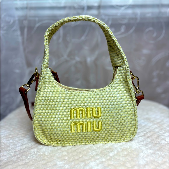 Bags | Designer Inspired Pale Yellow Woven Womens Handbagcrossbody ...